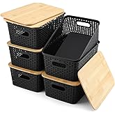 Amazon.com - EOENVIVS Storage Bins with Lids 6 Packs, Plastic Storage ...