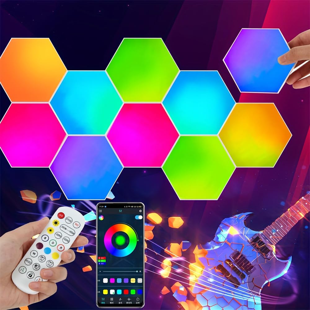 Vcwtty Hexagon Lights, Smart LED Wall Panels with APP, DIY Modular ...