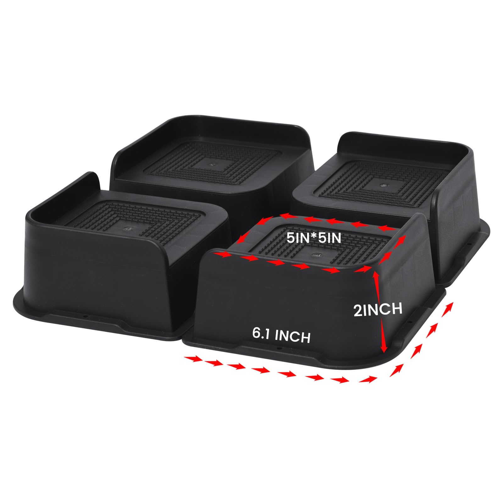 MYMULIKE Bed Risers 2 inch Oversized Furniture Risers, Support Up to ...