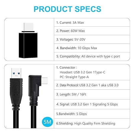 Mua Seltureone 16ft /5m Cable Compatible for Quest 2, Quest Link Steam ...
