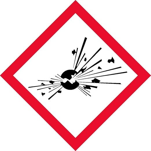 Amazon.com: OSHA Compliant, GHS Exploding Bomb, Pictogram, Red Border ...