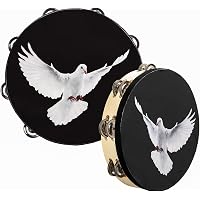 Amazon.com: Elsjoy Set of 2 Tambourine, 10" and 8" Dove and Bible ...