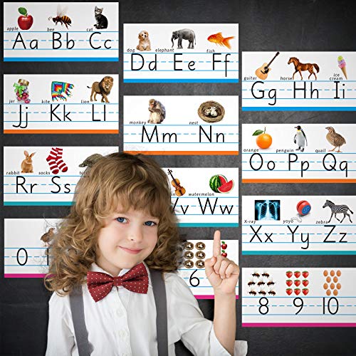 Alphabet Bulletin Board Set Manuscript ABC Number Line Wall Decorations ...