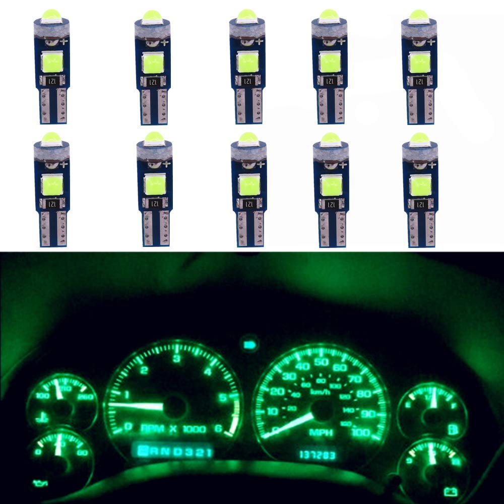 Buy WLJH 10 Pack T5 37 74 286 2721 W3W Led Mini Bulb Extremely Bright ...