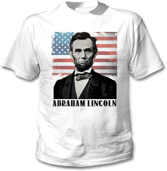 Teesquare1st Men's Abraham Lincoln White T-Shirt: Amazon.co.uk: Clothing