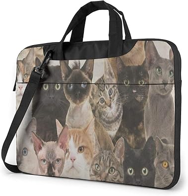 3D Cute Cats Print 14" Laptop Case Sleeve Briefcase Computer Shoulder ...