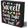 Amazon.com: Funny Christmas Candy Buffet Wooden Box Sign Plaque Life is ...