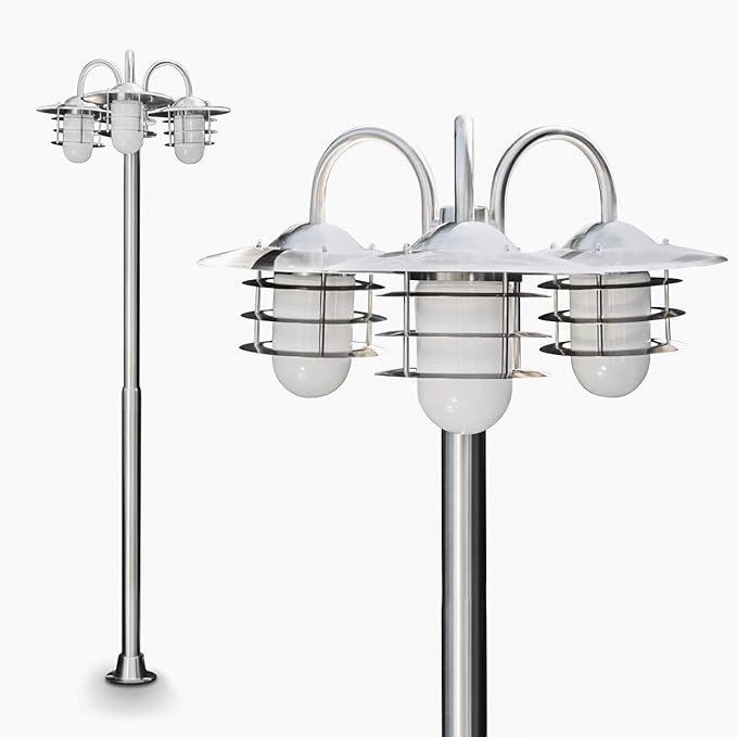 3 head post light "Rubin": Amazon.co.uk: Lighting