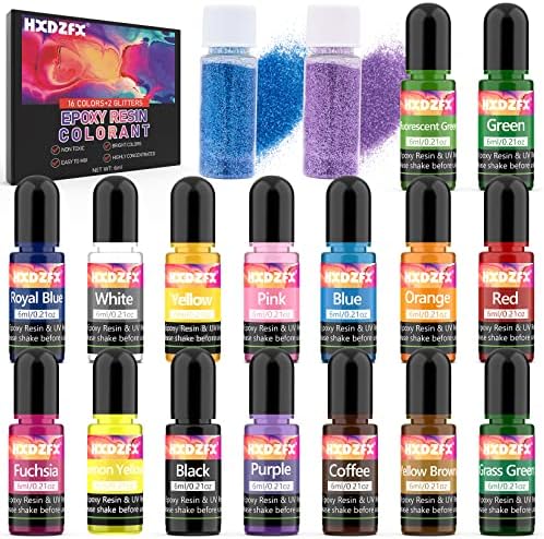 Epoxy Resin Pigment - 16 Color Liquid Translucent Epoxy Resin Colorant ...