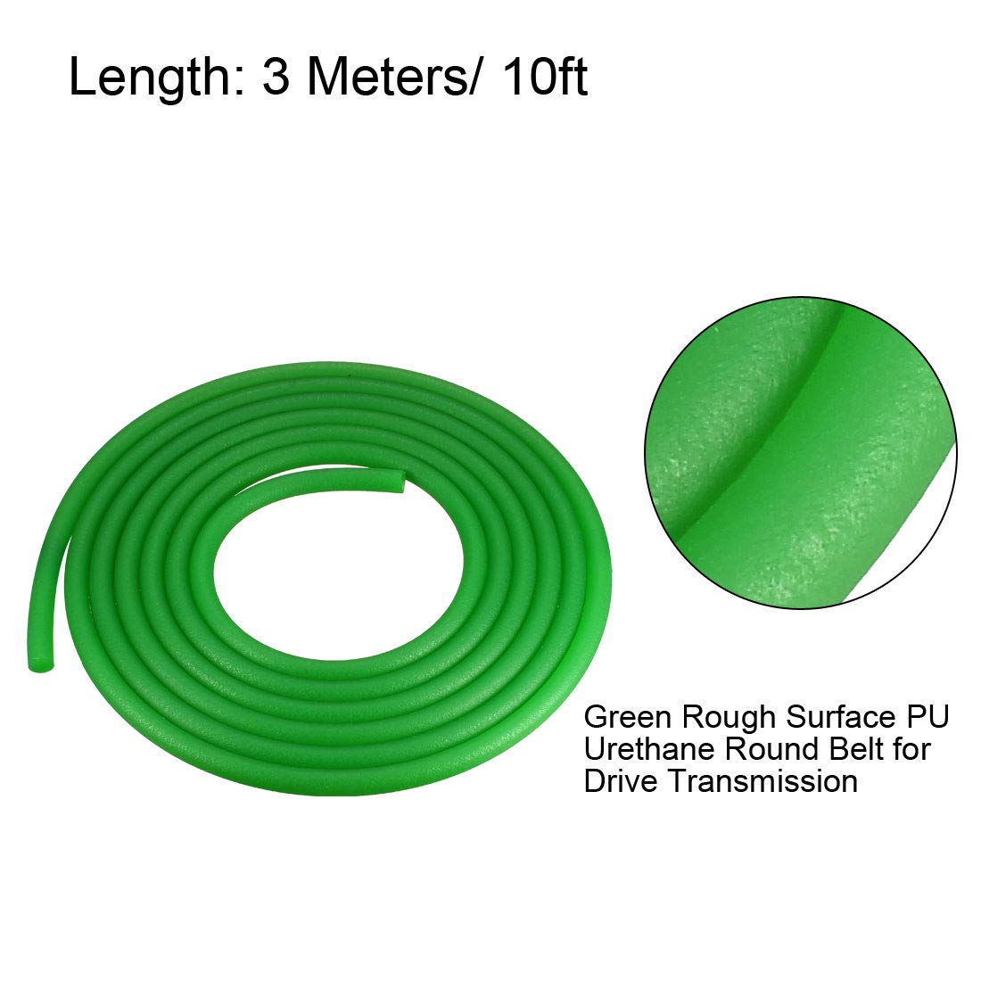 uxcell 10ft 7mm PU Transmission Round Belt High-Performance Urethane ...