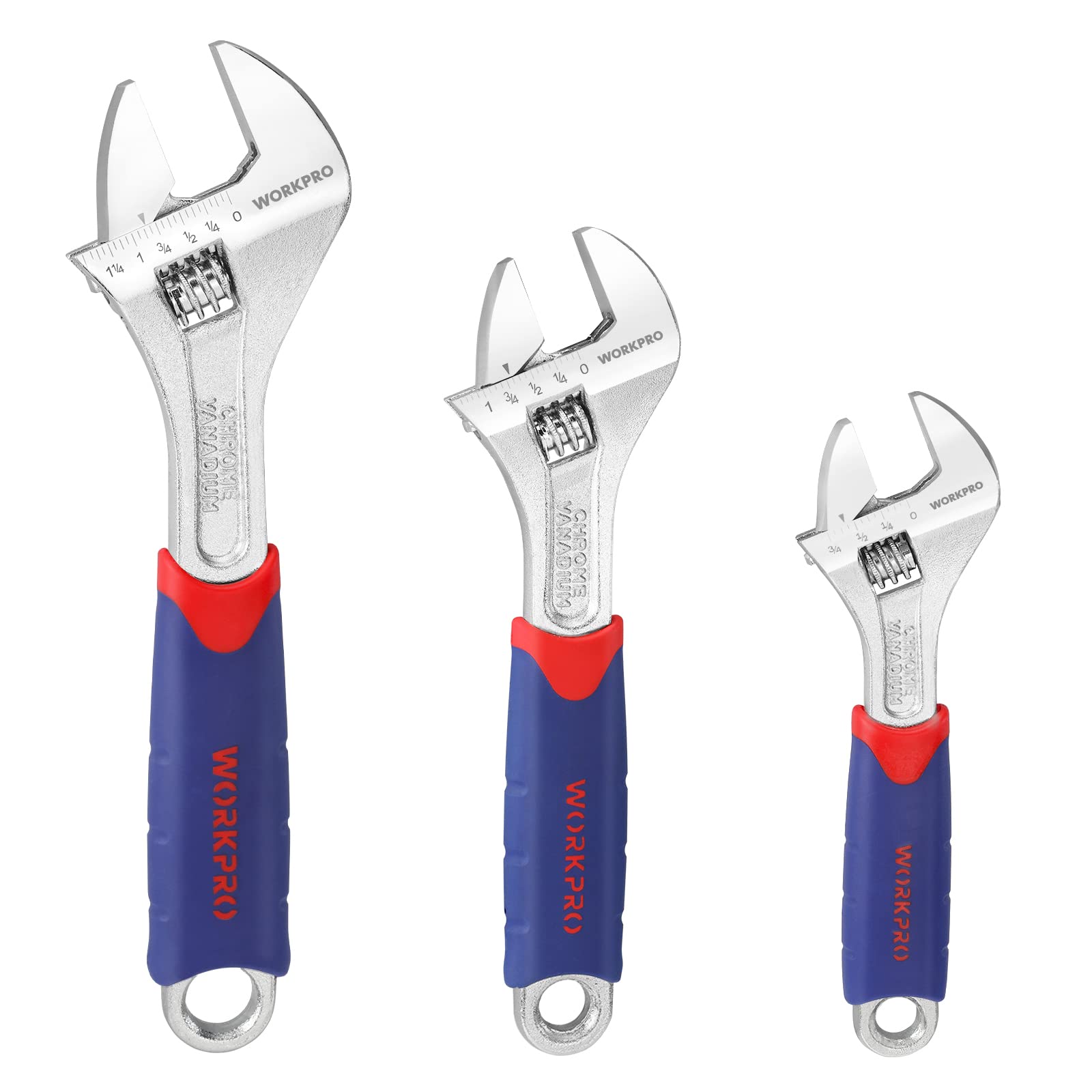 Mua 3-piece Adjustable Wrench Set CR-V with Rubberized Anti-Slip Grips ...