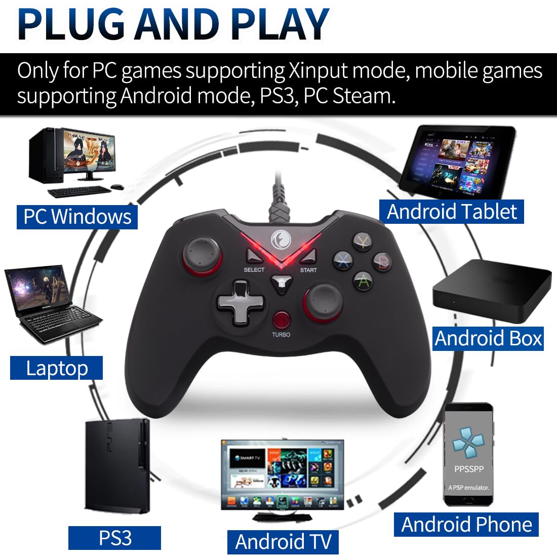 Mua V-one Wired USB Gaming Controller Gamepad Joystick for PC Laptop ...