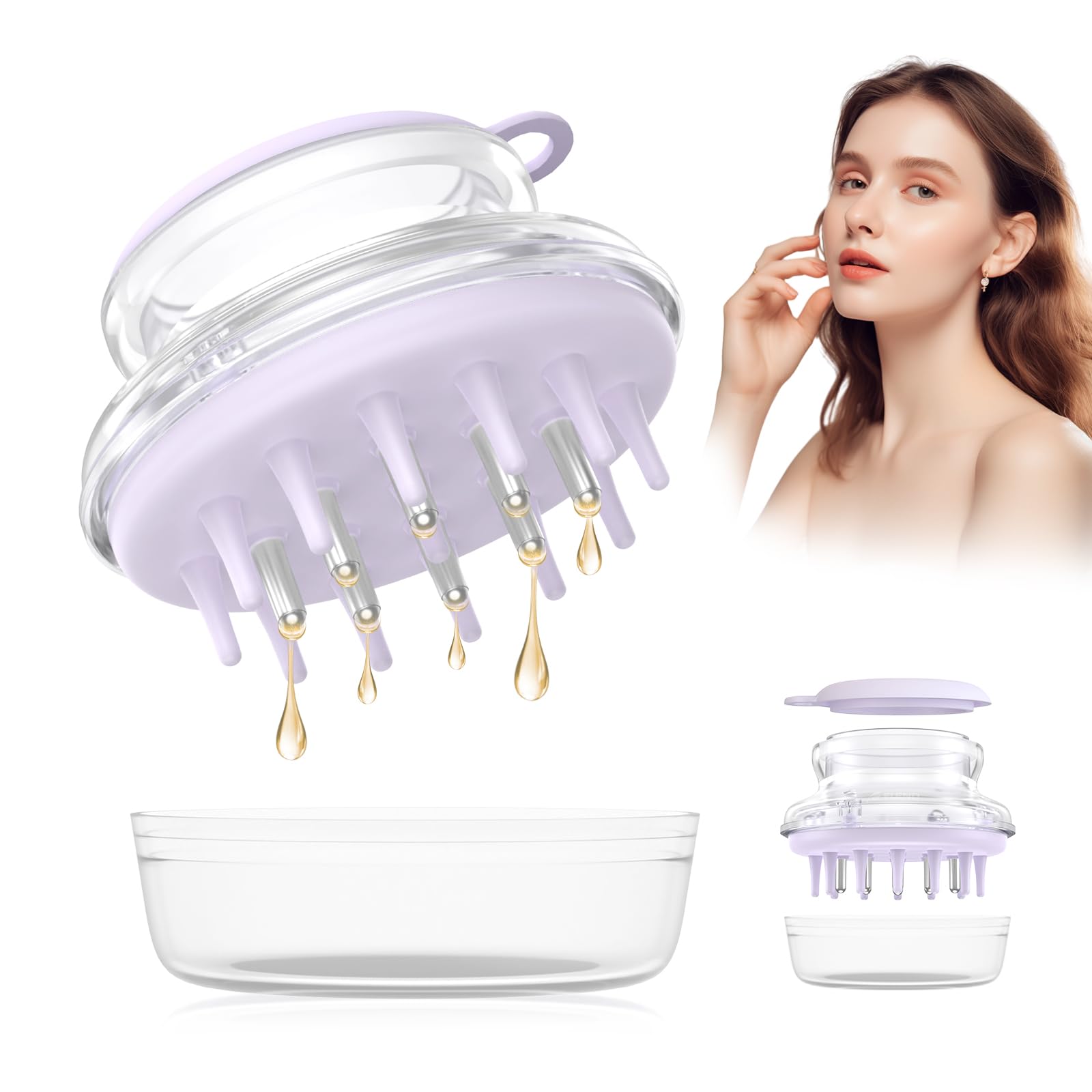 Hair Oil Applicator Brush, Scalp Oil Applicator Hair Growth Oil Comb 8 ...