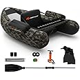 Goplus Inflatable Fishing Float Tube, with Storage Pockets, Fish Ruler ...