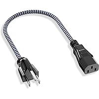 Amazon.com: Short 3 Prong Power Cord, 1FT/0.3M Goalfish 10A 250V Power ...