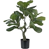 Amazon.com: Yepdin Faux Fiddle Leaf Fig Tree 6 FT - Artificial Ficus Tree with Tall Artificial ...