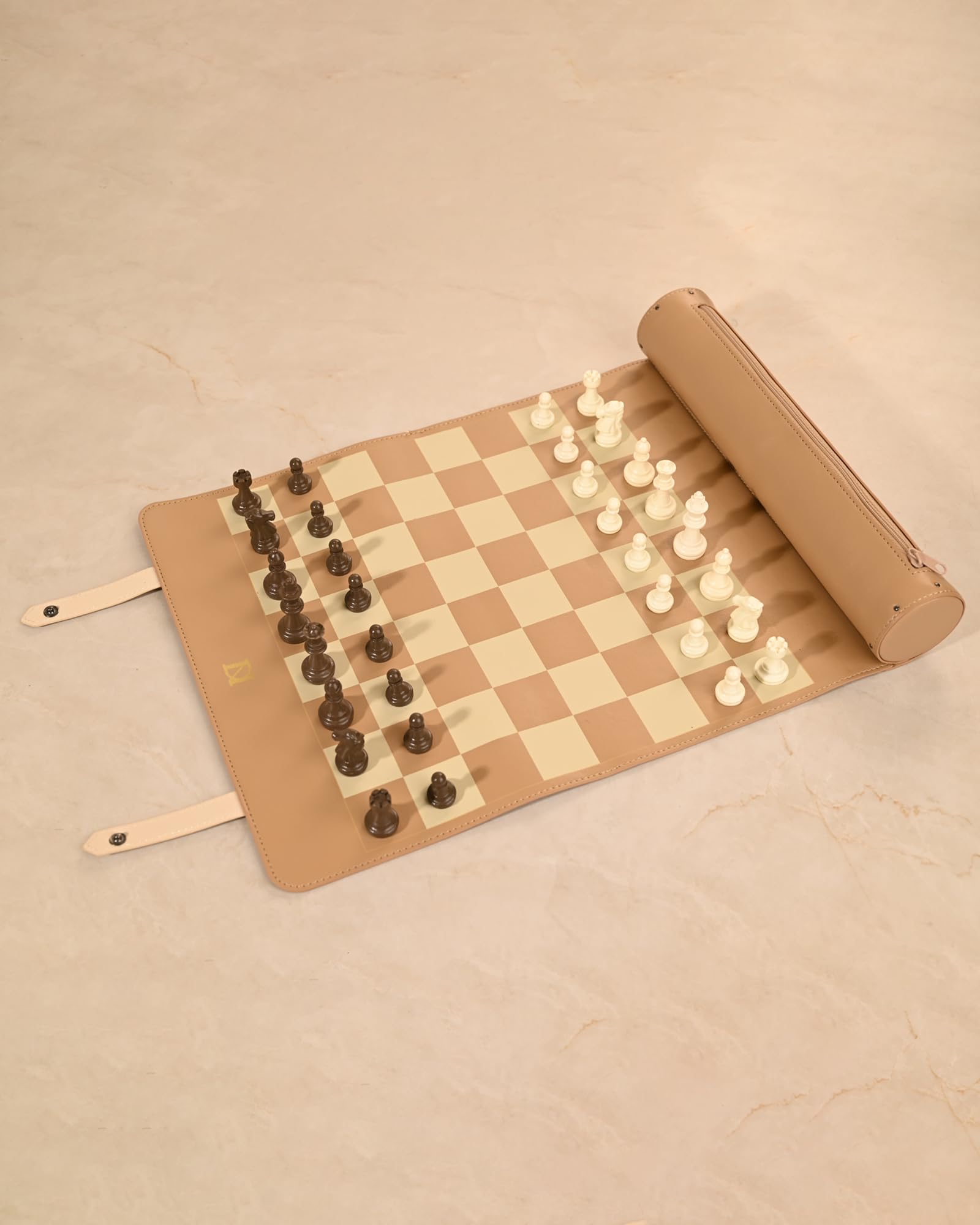 Mua DN DECONATION Travel Size Chess Set Luxury Folding Roll Up Leather ...