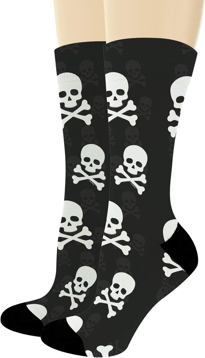 Amazon.com: Skulls Gifts Skull and Crossbones Socks Skull Lovers Gifts ...