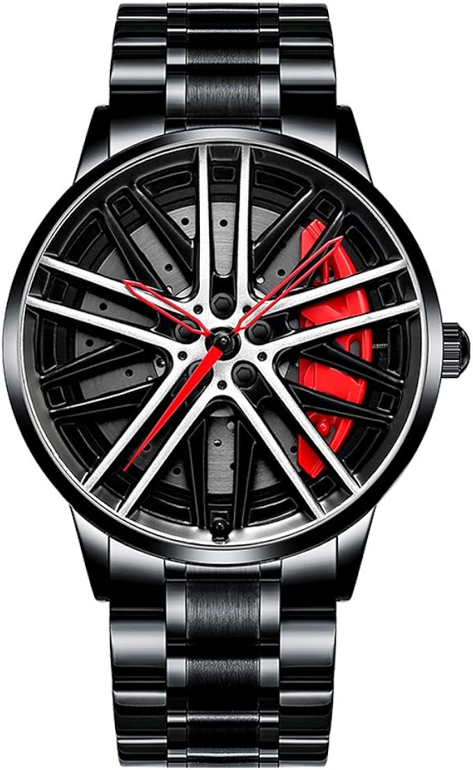 Men Car Wheel Watch Fashion Waterproof Sport Watch Men's Quartz Mesh ...