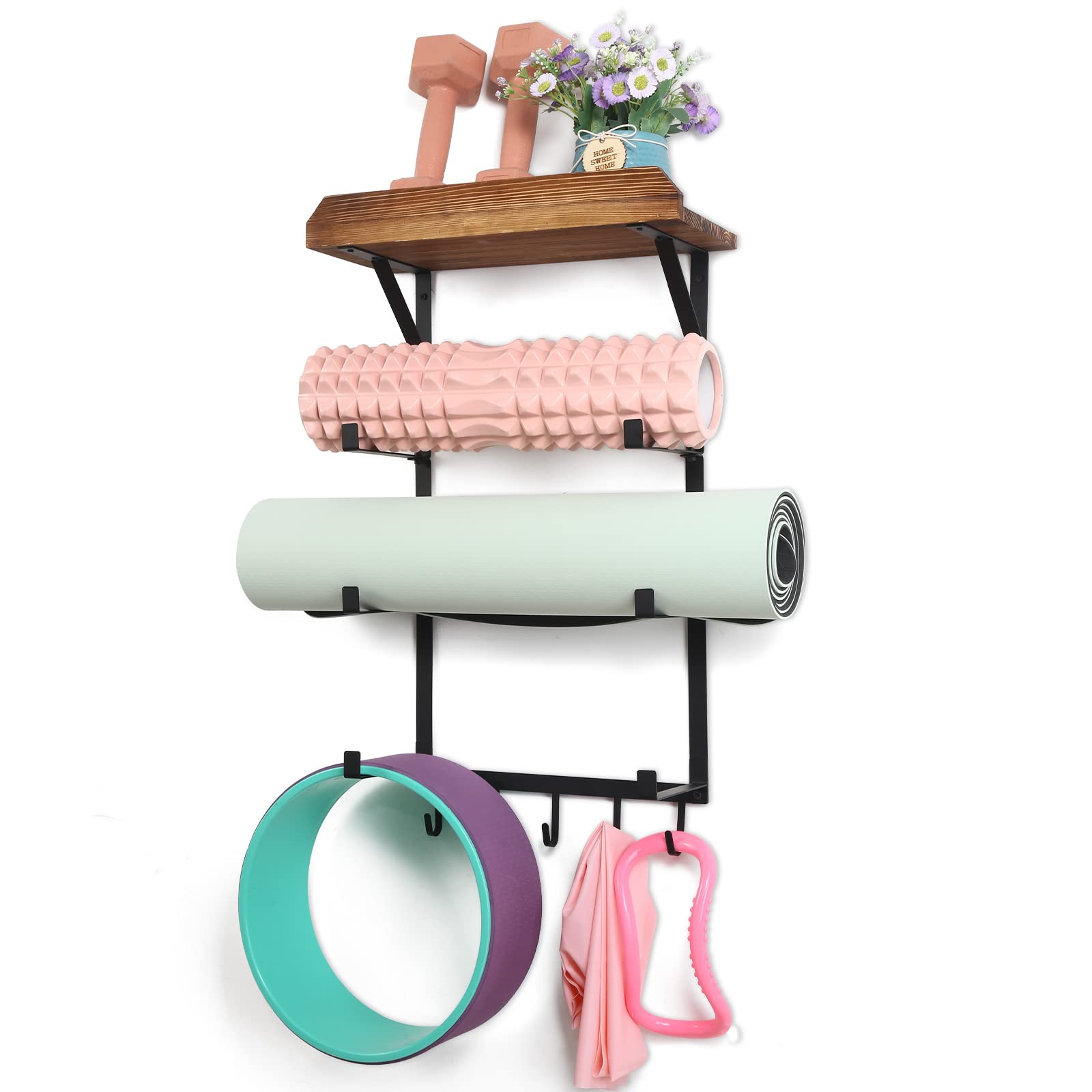 Mua Yoga Mat Holder, Wall Mount Yoga Mat Rack Home Gym Accessories ...