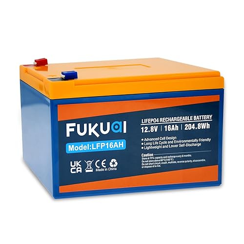 Fukuai 12V 16Ah Deep Cycle Lithium LiFePO4 Battery,2000+ Cycles 12V ...