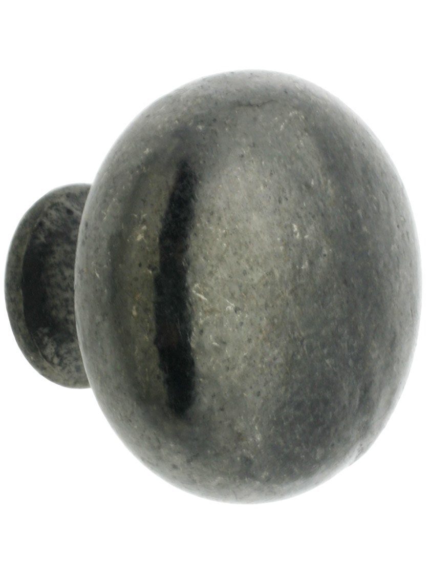 Round Cast-Iron Knob with Black Nickel Finish - 1 5/16" Diameter ...