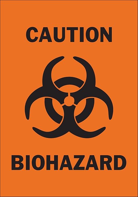 Brady 25780 Plastic Biohazard Sign, 10" X 7", Legend "Caution Biohazard ...