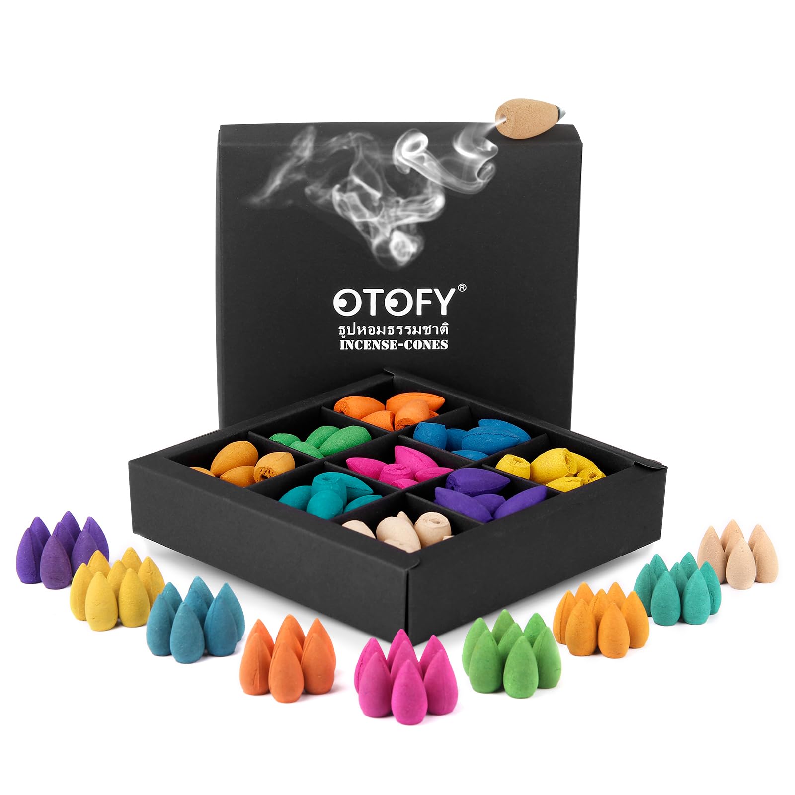 OTOFY Backflow Incense Cones for Waterfall Aromatic Smoke Fountain Haze ...