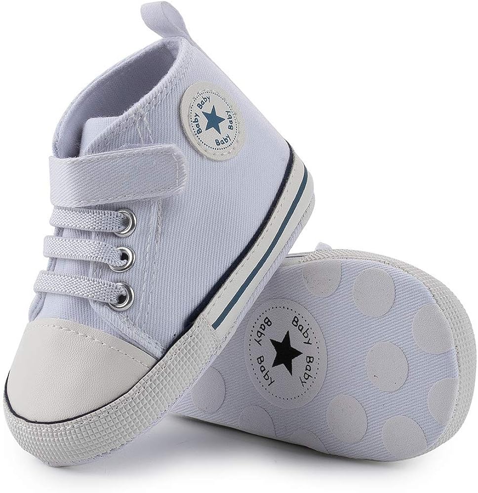 Babycute Chaussures High-Top en Toile pour bébé Baskets avec Semelle ...