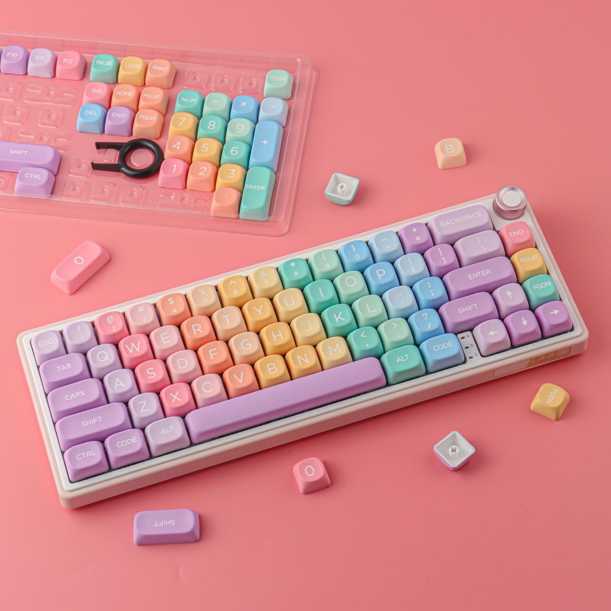 Mua Tsungup MOA Profile Keycaps,PBT Cute Rainbow Candy Keycaps 126 Keys ...