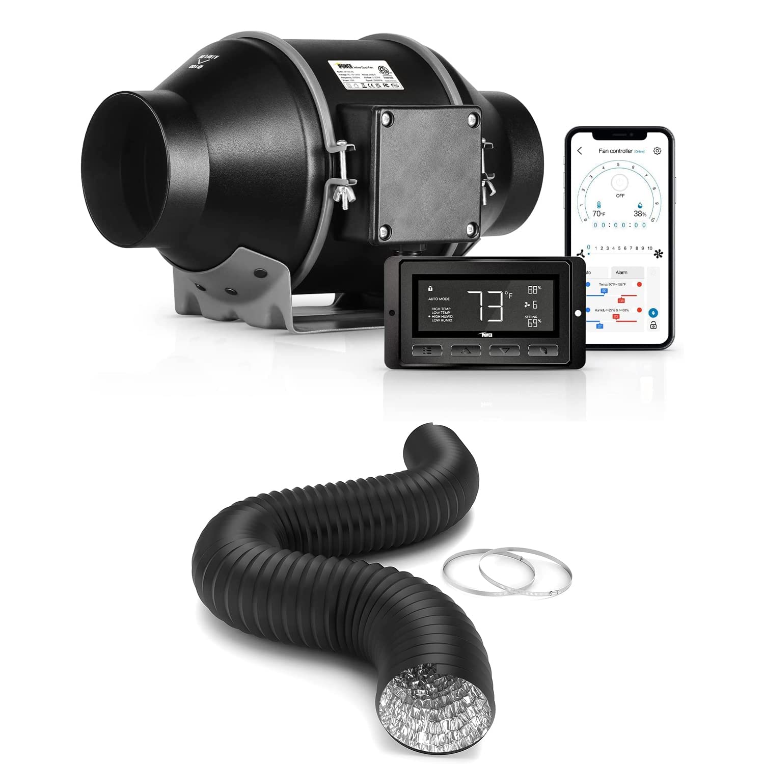 Mua iPower 6 Inch Inline Duct Ventilation Smart Fan, 8 Feet Ducting ...