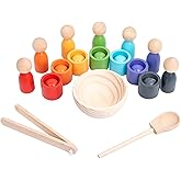Amazon.com: Montessori Large Rainbow Colored Sorting Ball in Cup ...