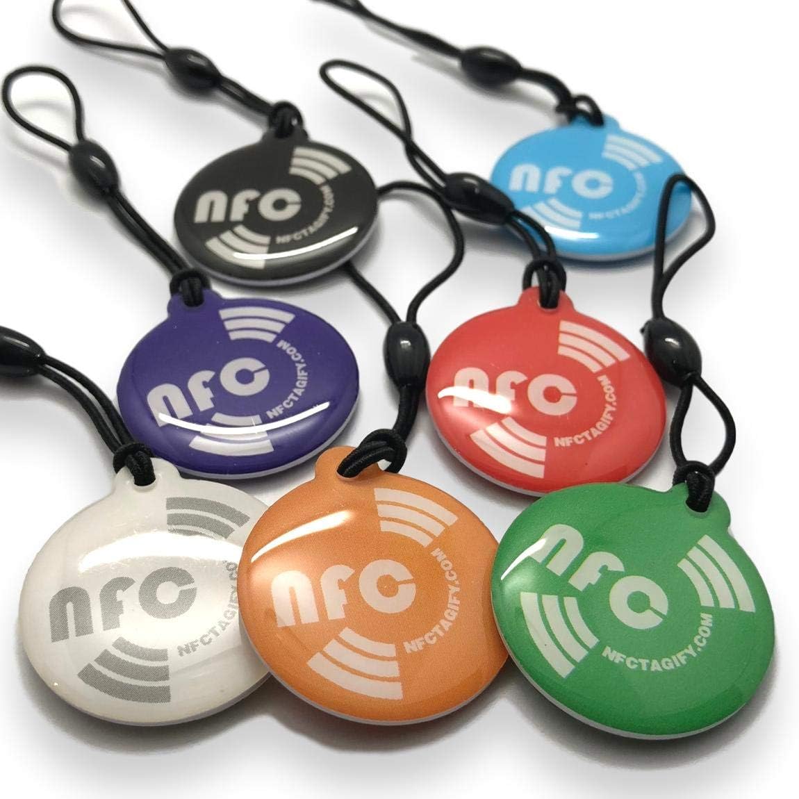 7 X NFC Tags | NXP Chip NTAG213 | 144 Bytes Memory | mixed colours ...