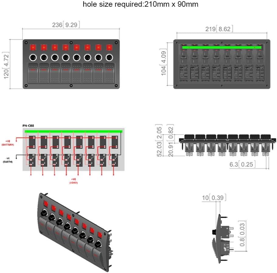 Marine Rocker Switch Panel & PCB Board Overload Protection Circuit ...