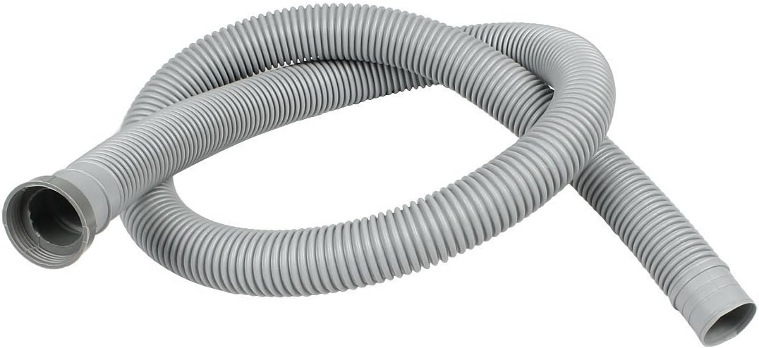 4.1ft Long Plastic Flexible Gray Washing Machine Drain Pipe Washer Hose ...
