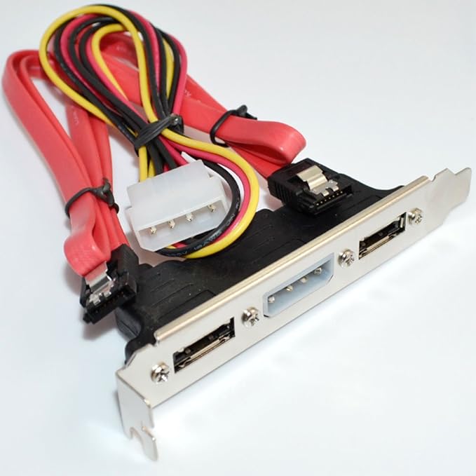 external plate 2 Ports eSATA + 4 Pin IDE Power PCI Bracket Slot SATA ...
