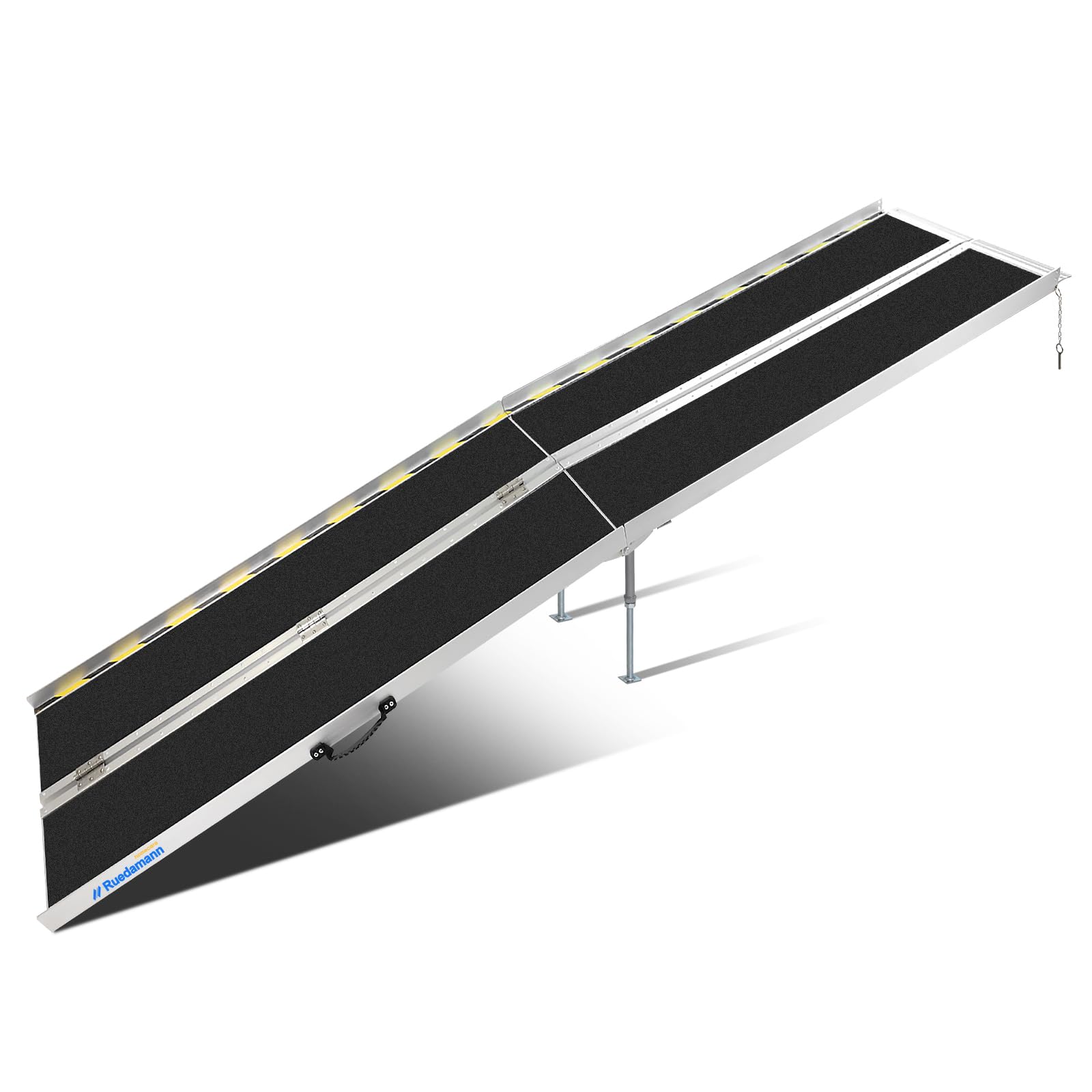 Ruedamann 10'L x 29" W Wheelchair Ramp, 600Lbs Capacity, Non-Slip Threshold Ramp, Portable ...