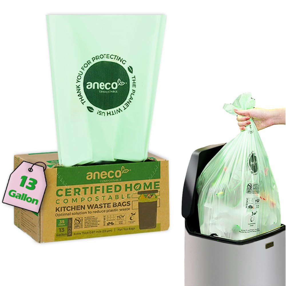 Mua ANECO 100% Compostable Food Waste Bags 13 Gallon, 35 Count, Extra ...