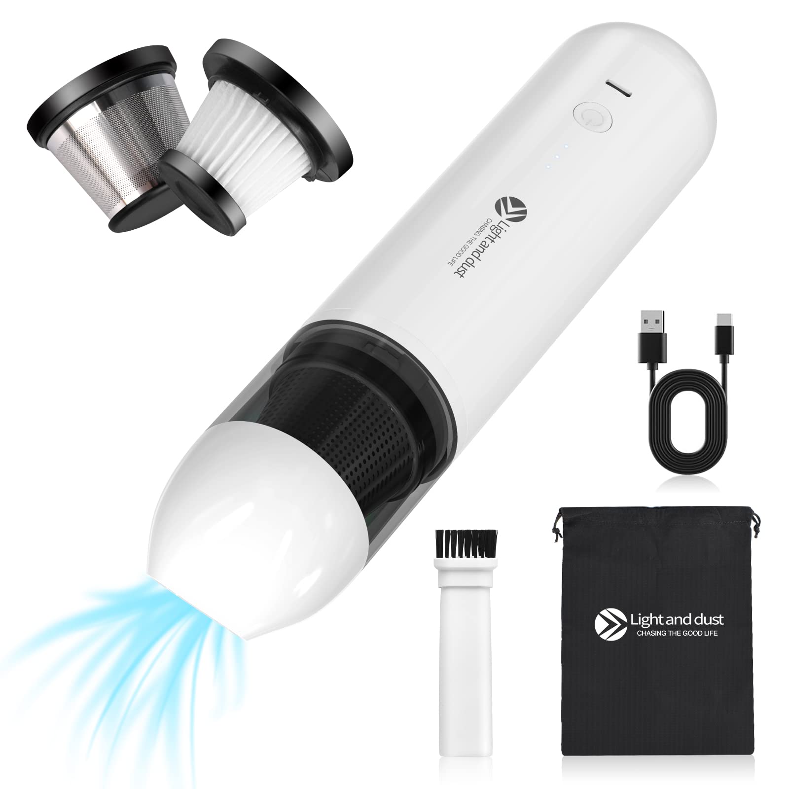 Light and Dust Compressed Air Duster, Portable Air Duster&Vacuum ...