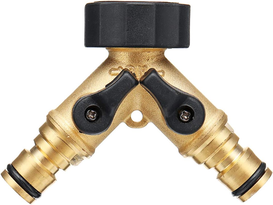 TOOLSTAR Brass Manifold, 2 Way Brass Tap Manifold 3/4″ Screw Thread Y ...