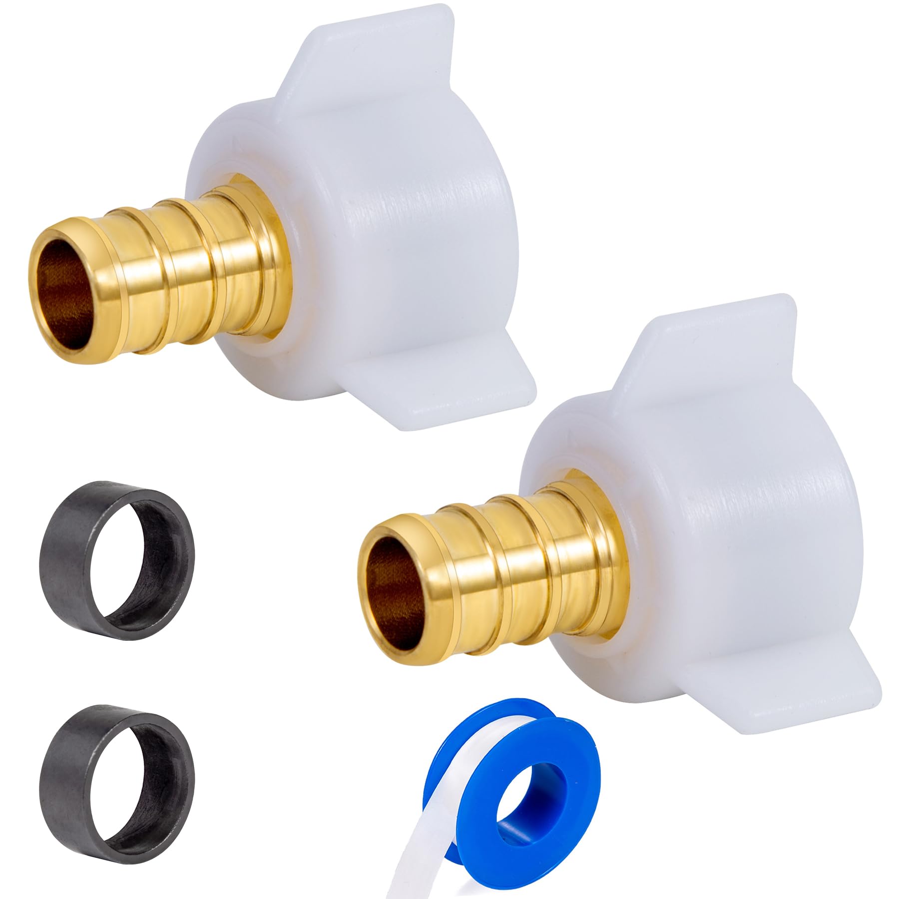 Breezliy PEX 1/2" Female NPT Swivel Adapter Barb Crimp Brass Fittings ...