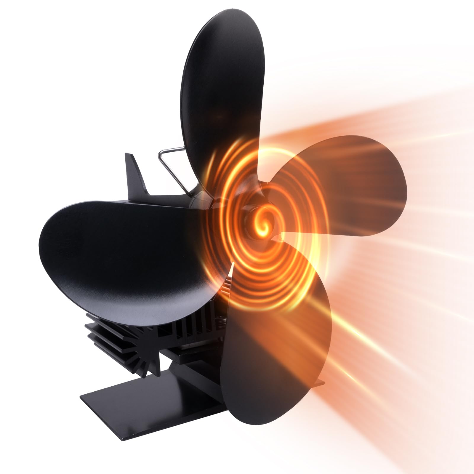 INFOOD 4-Blade Wood Stove Fan Heat Powered, Fireplace Fan, Stove Fan ...