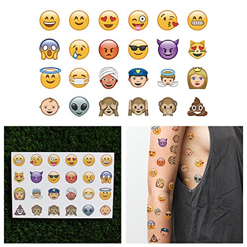Tattify Smiley Emoji Temporary Tattoos More Than 500 Emojis Included ...