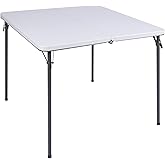 Amazon.com: Lakhow Square Folding Card Table with Resin Top, Portable ...