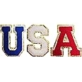 Amazon.com: 3 Pcs Iron on Patches Sew On Letter Patches USA Patch for ...