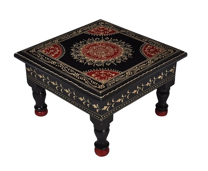 Buy Lal Haveli Home Furniture Hand Painted Designer Wood Chowki Tables ...
