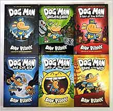 Dav Pilkey Adventures of Dog Man Series 1-6 Books Collection Set (Dog ...