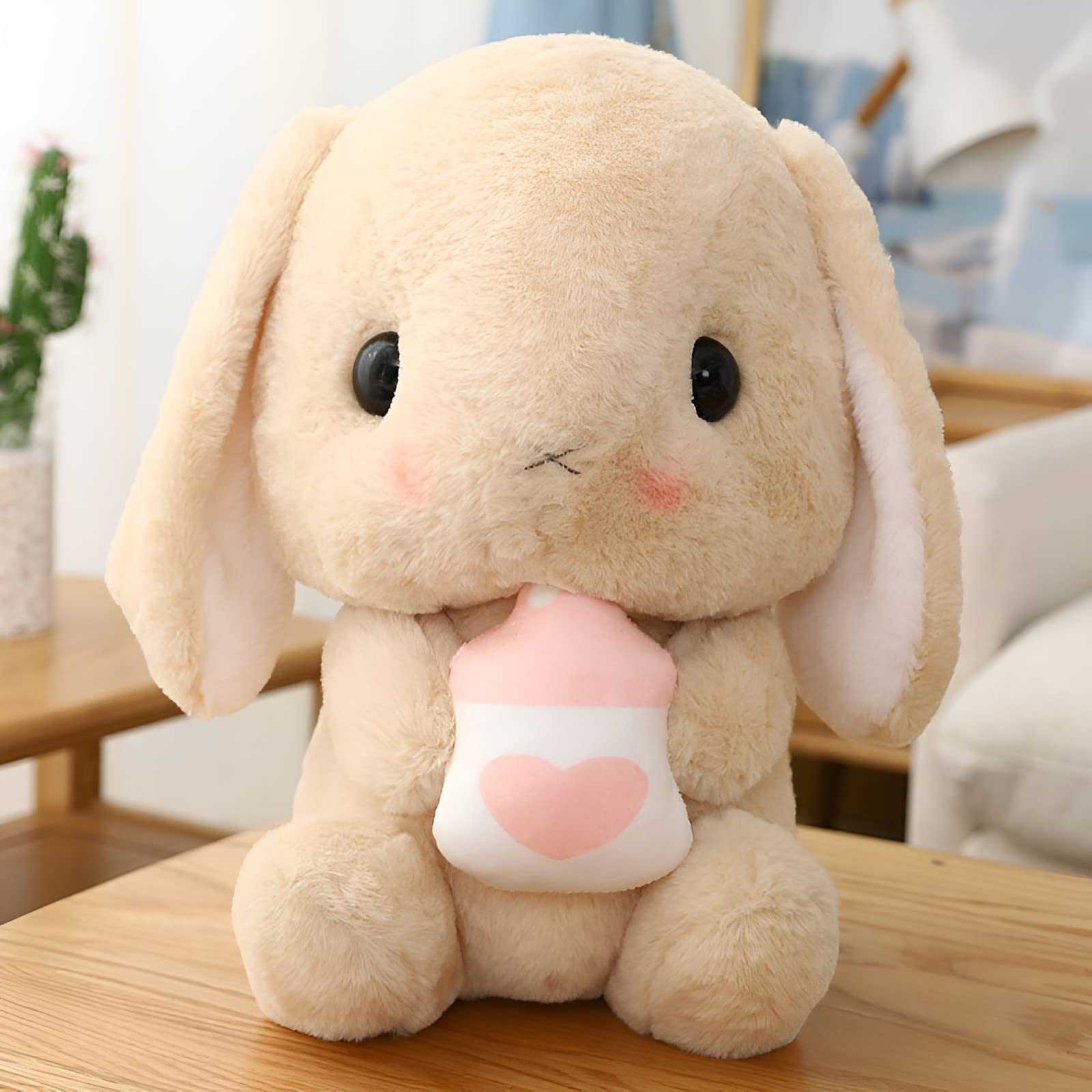 HOUPU Soft Toy - Sitting Lop Eared Rabbit, Easter White Rabbit Stuffed ...
