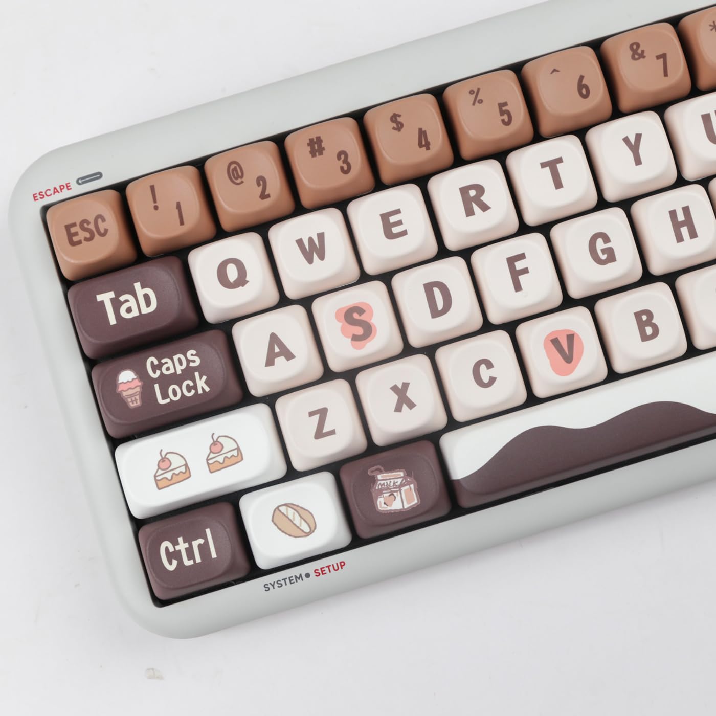 Mua Coffee Keycaps, MOA Profile Keycap, Cute Keycaps 136 Keys PBT DYE ...