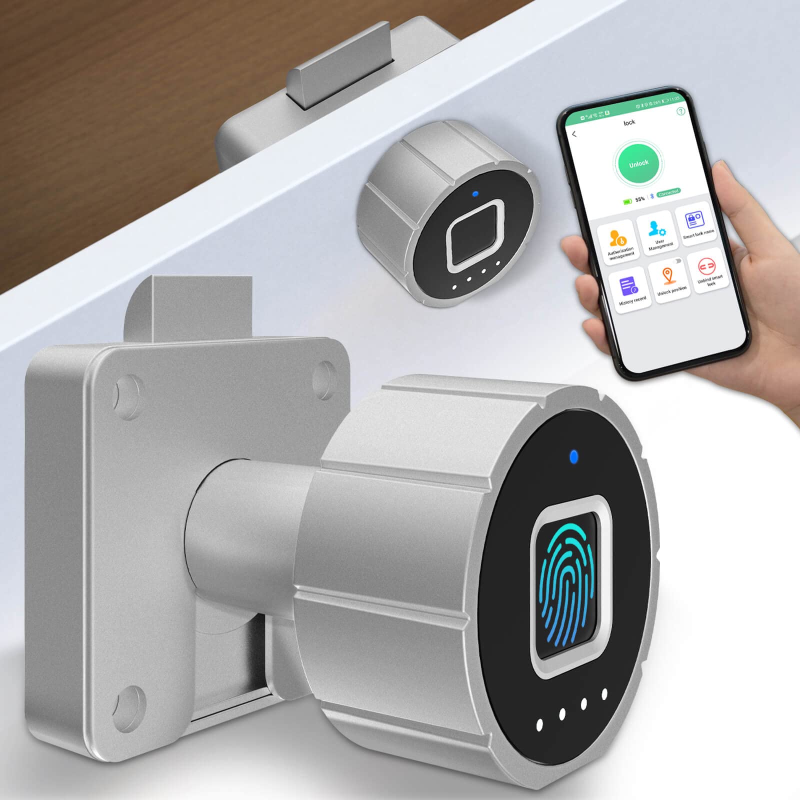 eLinkSmart Fingerprint Cabinet Lock, Child Safety Baby Proofing ...